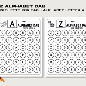 Letter Maze & Alphabet Dab Printable, 52 Alphabet Worksheets, Toddler ...