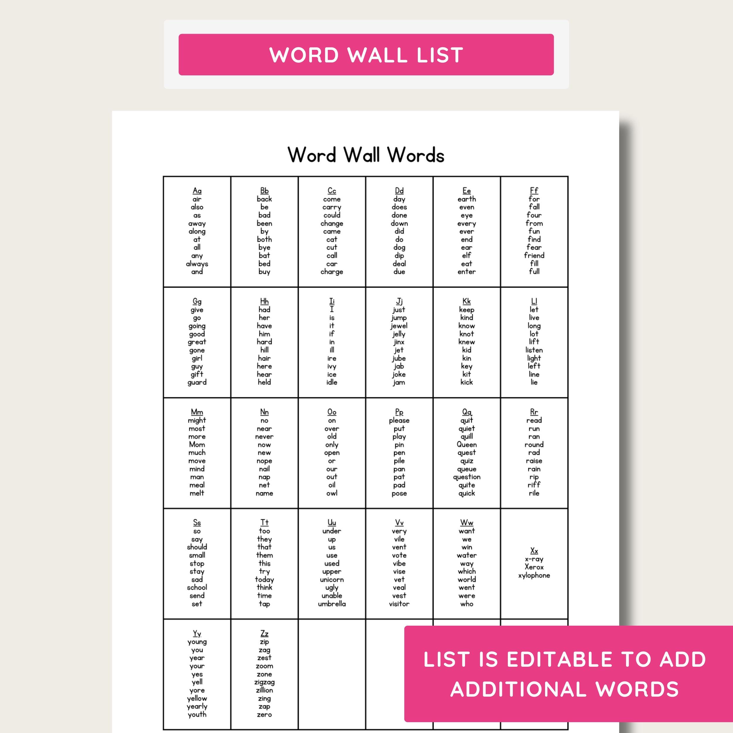 Rainbow Crayon Word Wall Kit: Editable Classroom Decor (digital ...