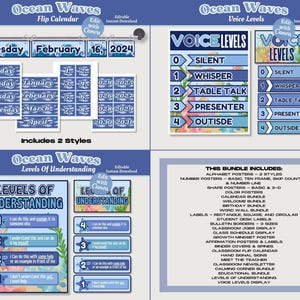 Ocean Theme Classroom Decor Bundle: Editable Posters (canva Template ...