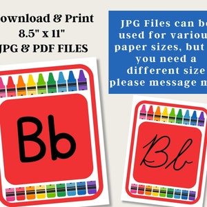 Rainbow Crayons Alphabet Bundle, Editable Classroom Alphabet, Canva ...