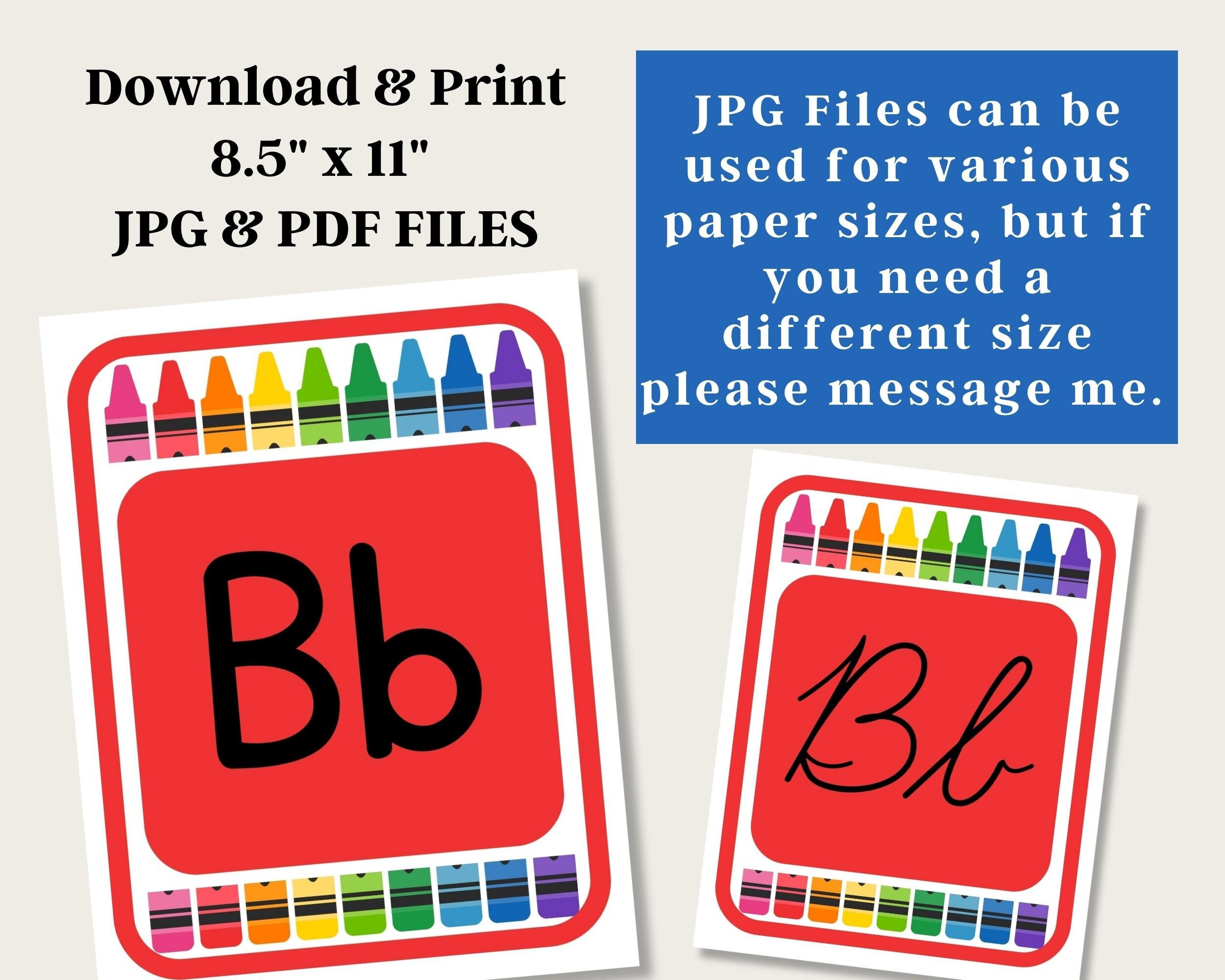 Rainbow Crayons Alphabet Bundle, Editable Classroom Alphabet, Canva ...