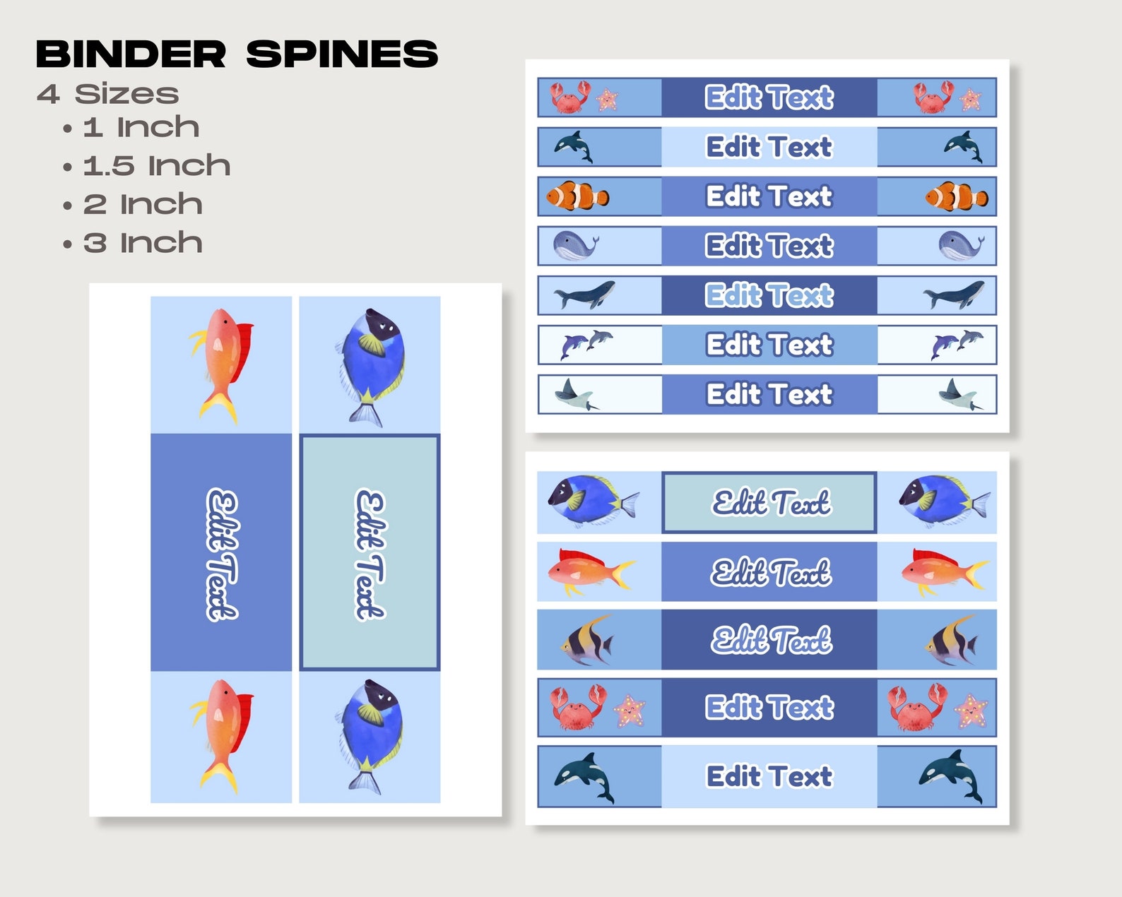 Ocean Theme Binder Covers and Spines, Printable & Editable Teacher ...