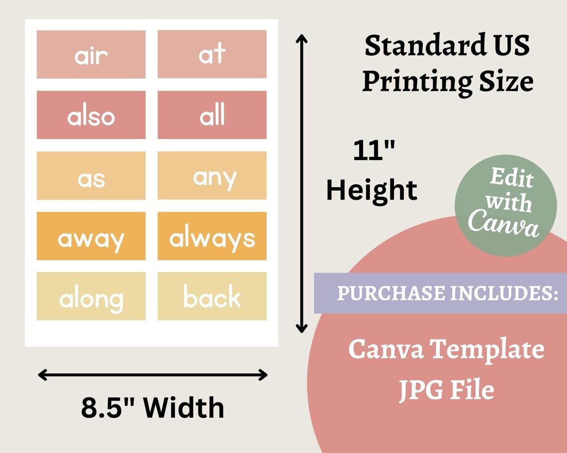 Neutral Boho Word Wall Bundle, Editable Classroom Decor, Canva Template ...