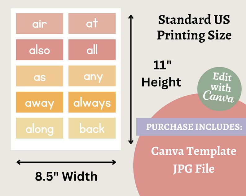 Neutral Boho Word Wall Bundle, Editable Classroom Decor, Canva Template ...