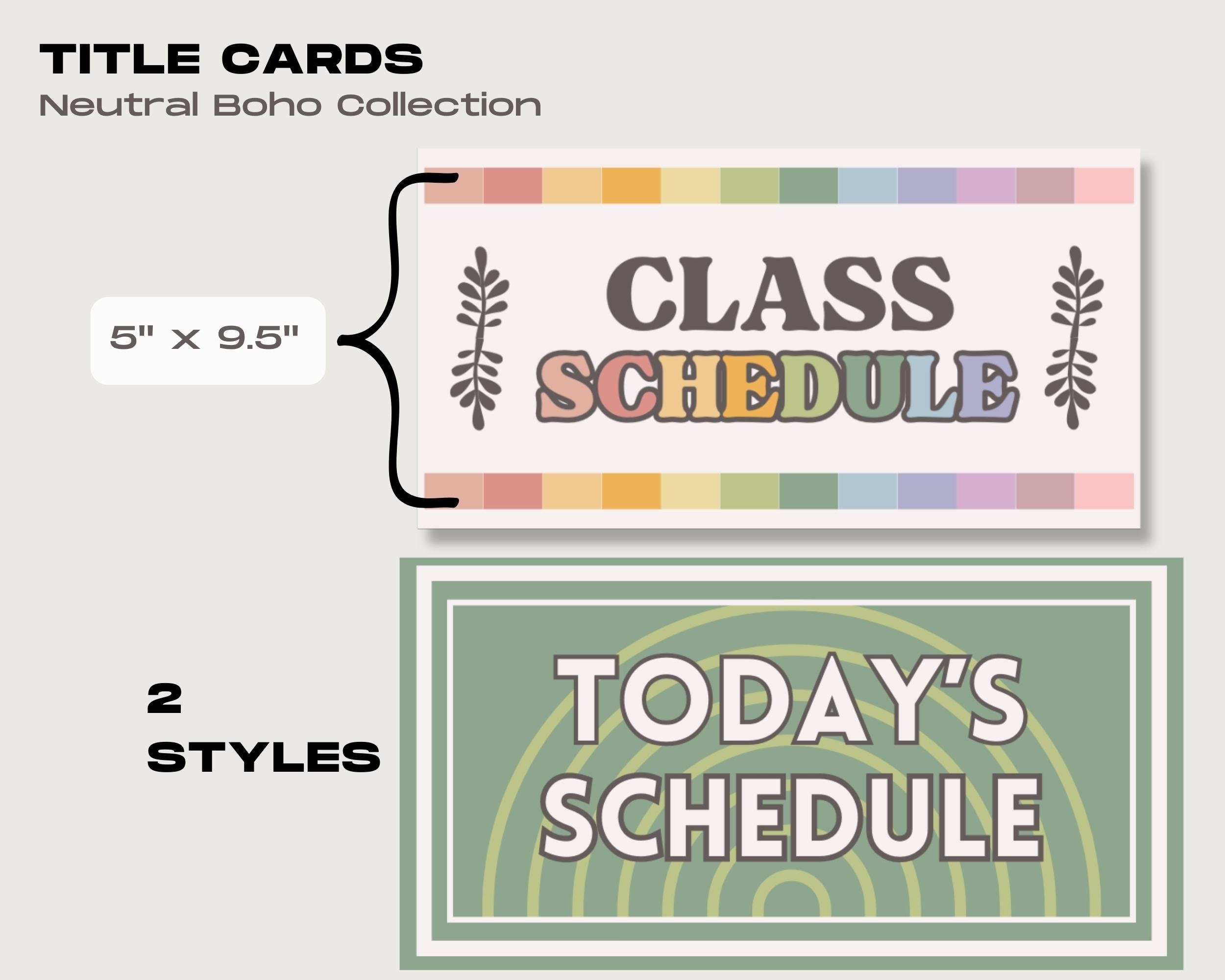 Classroom Schedule, Editable Canva Template, Boho Elementary Decor ...