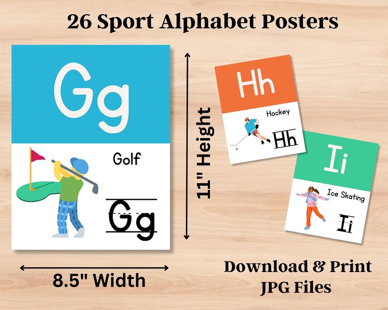 Sports Alphabet Posters PE Teacher A-Z Posters Gender - Etsy