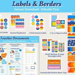 Animal Letters Classroom Decor Bundle, Editable Classroom Decor, Canva ...