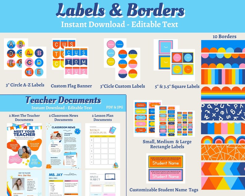 Animal Letters Classroom Decor Bundle, Editable Classroom Decor, Canva ...