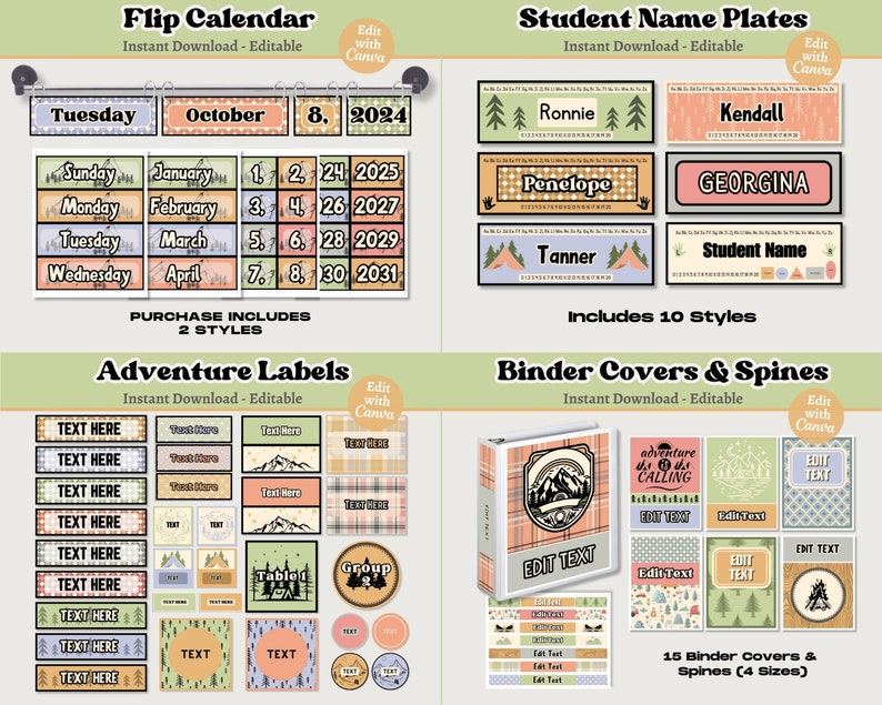 Adventure Classroom Decor Bundle: Printable Posters & Labels (canva ...
