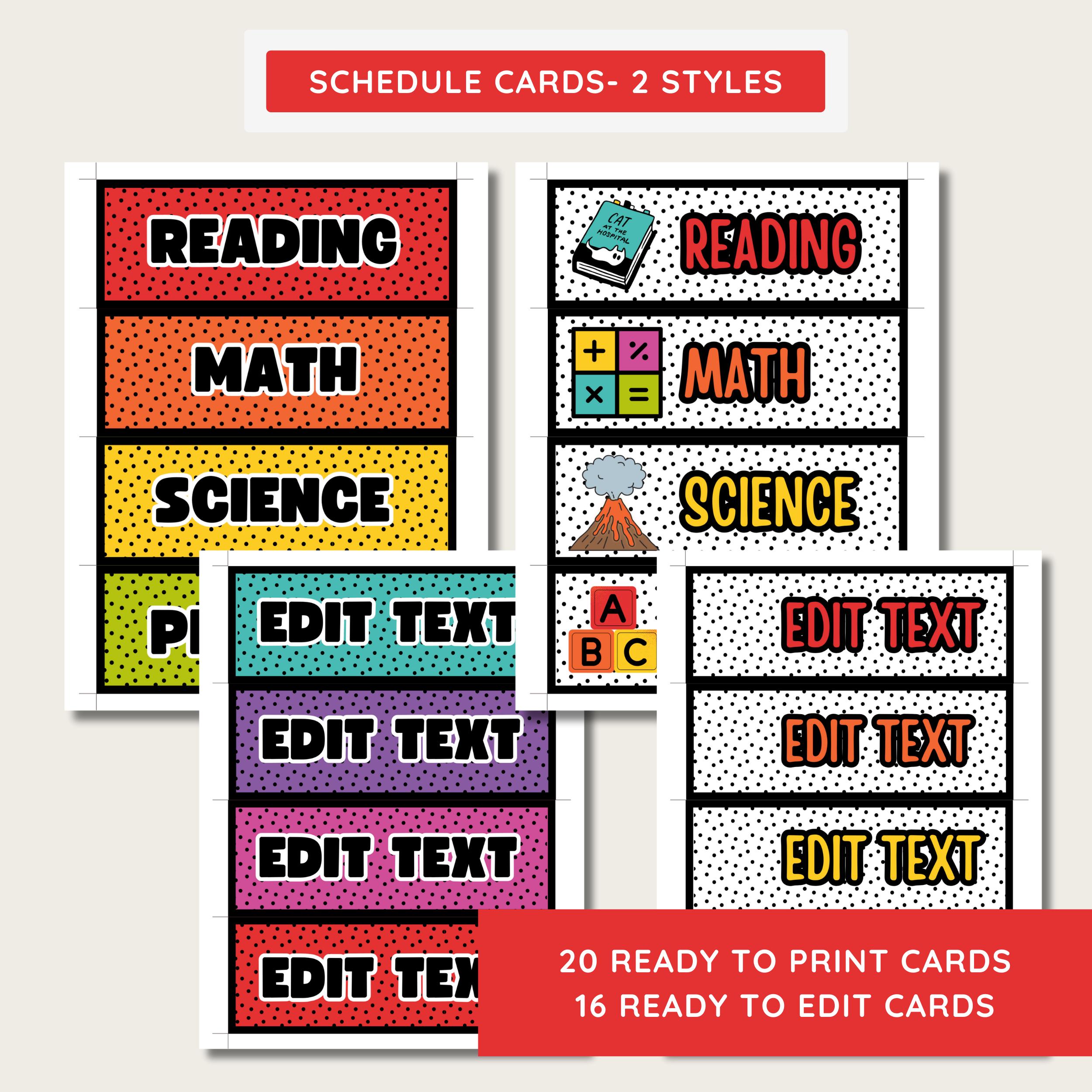 Rainbow Class Schedule Kit: Printable Classroom Decor (canva Template ...
