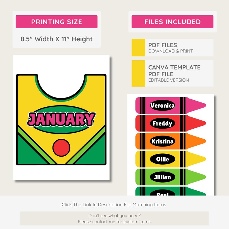 Rainbow Crayon Birthday Bulletin Board Kit, Printable & Editable ...