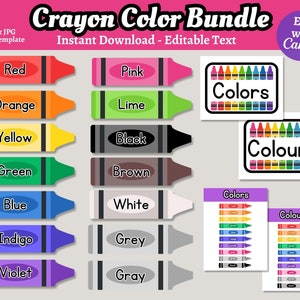 Crayon Color Printable Posters: Editable Classroom Decor (canva ...