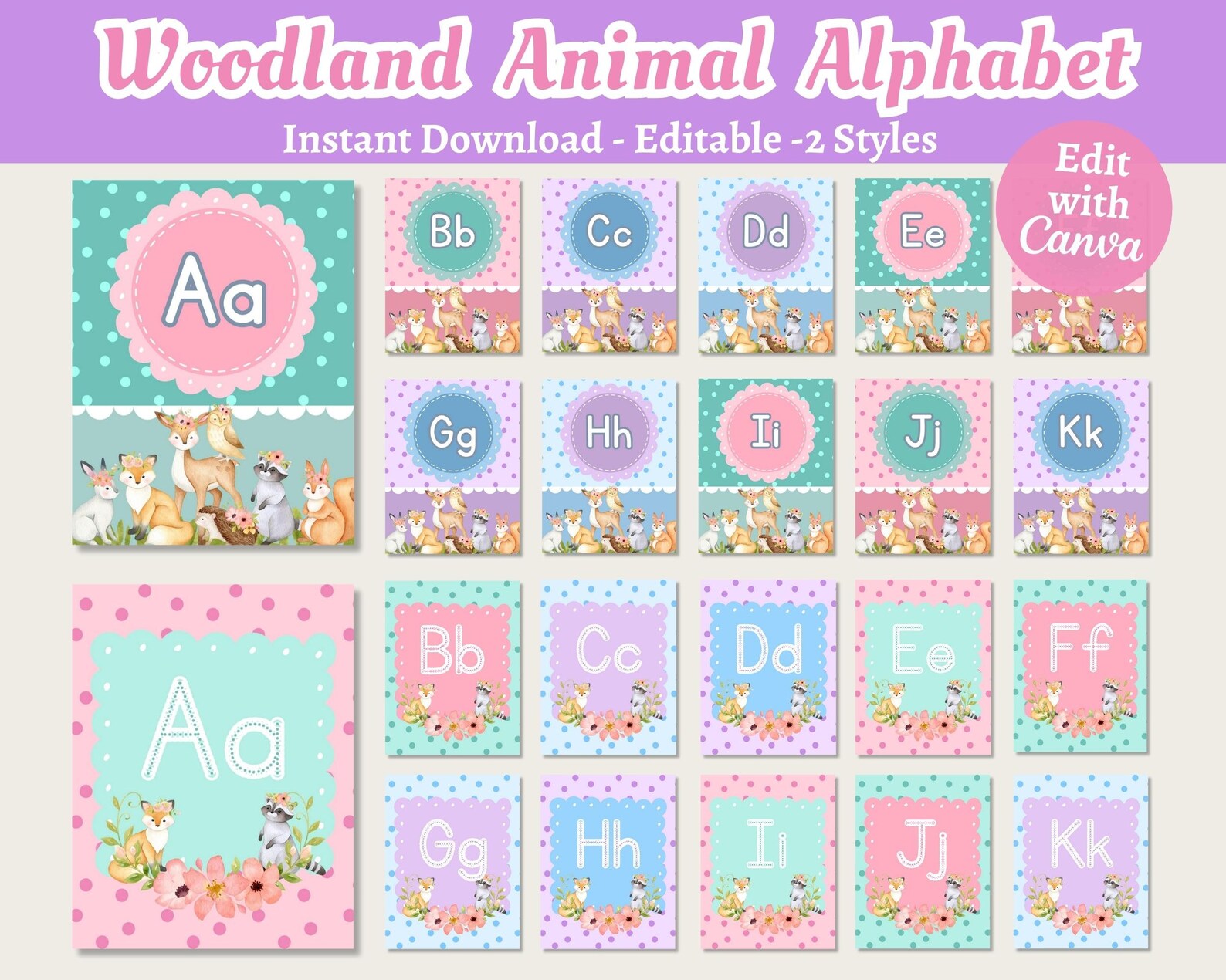 Woodland Animal Alphabet A-Z Posters, Classroom Alphabet Posters ...