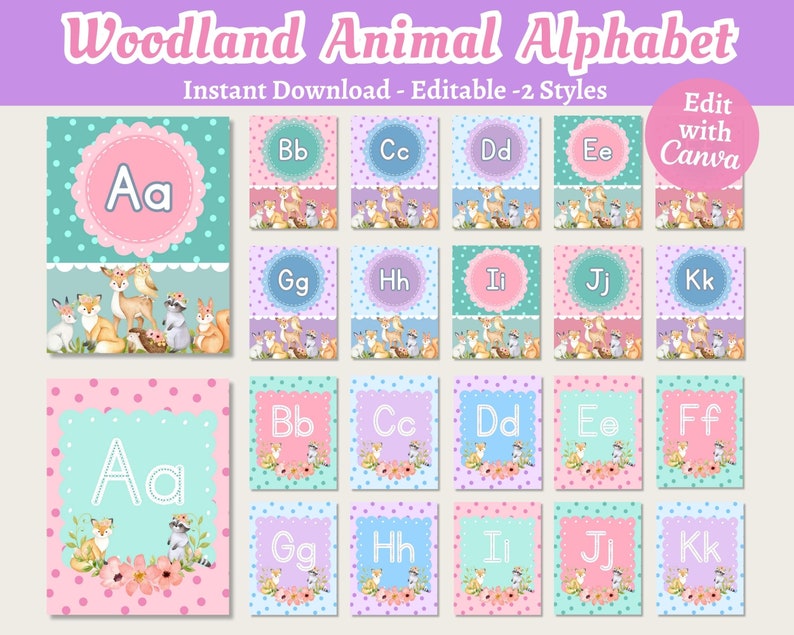 Woodland Animal Alphabet A-Z Posters, Classroom Alphabet Posters ...