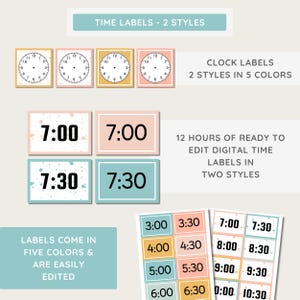 Calm Modern Class Schedule Display, Printable & Editable Today's ...