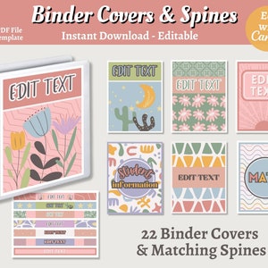 Classroom Binder Covers & Spines, Editable Teacher Organization ...