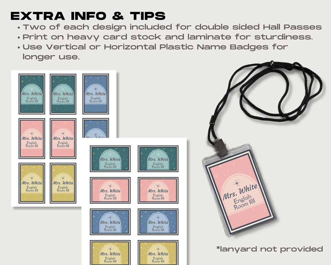 Boho Teacher Hall Passes: Editable School Bathroom Passes (digital ...