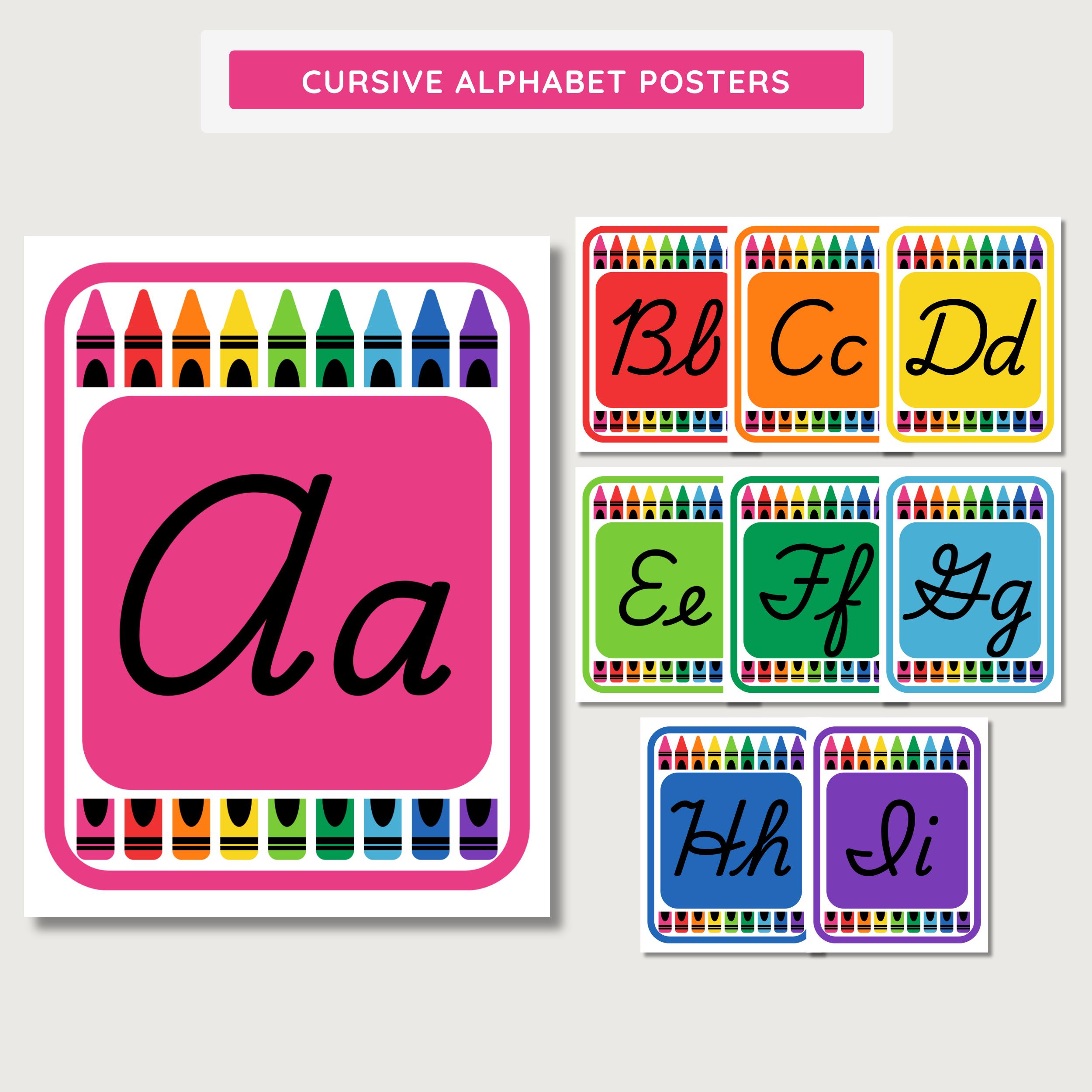 Rainbow Crayons Alphabet Posters, Printable & Editable Classroom ...