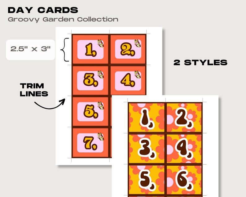 Groovy Flip Calendar, Printable & Editable Flip Calendar, Sight Words ...