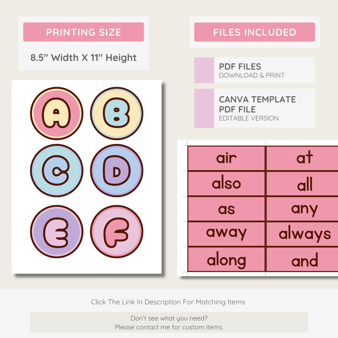 Pastel Classroom Word Wall Display: Editable Sight Words (digital ...