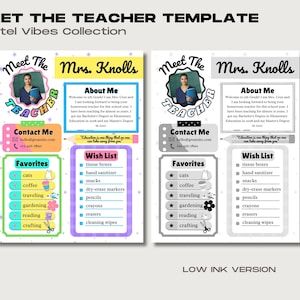 Editable Pastel Meet the Teacher Template, Printable Teacher ...