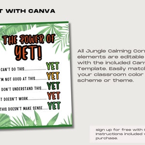 Jungle Calming Corner Bundle, Printable Breathing Techniques, Editable ...