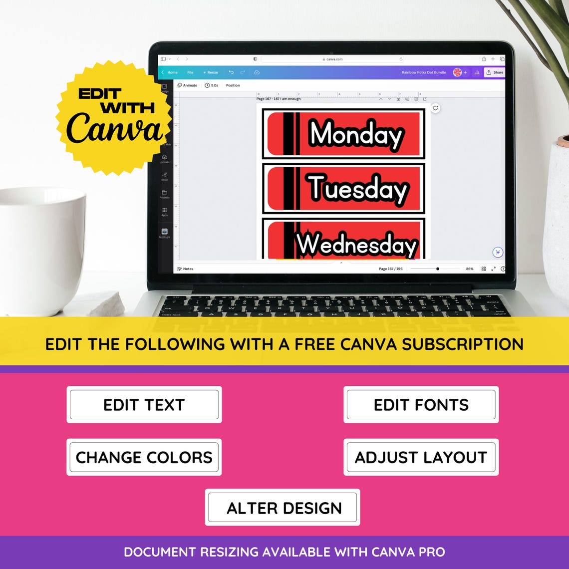 Rainbow Crayon Flip Calendar: Printable Classroom Decor (canva Template ...