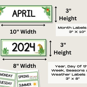Jungle Calendar Bundle: Editable Classroom Decor (canva Template) - Etsy