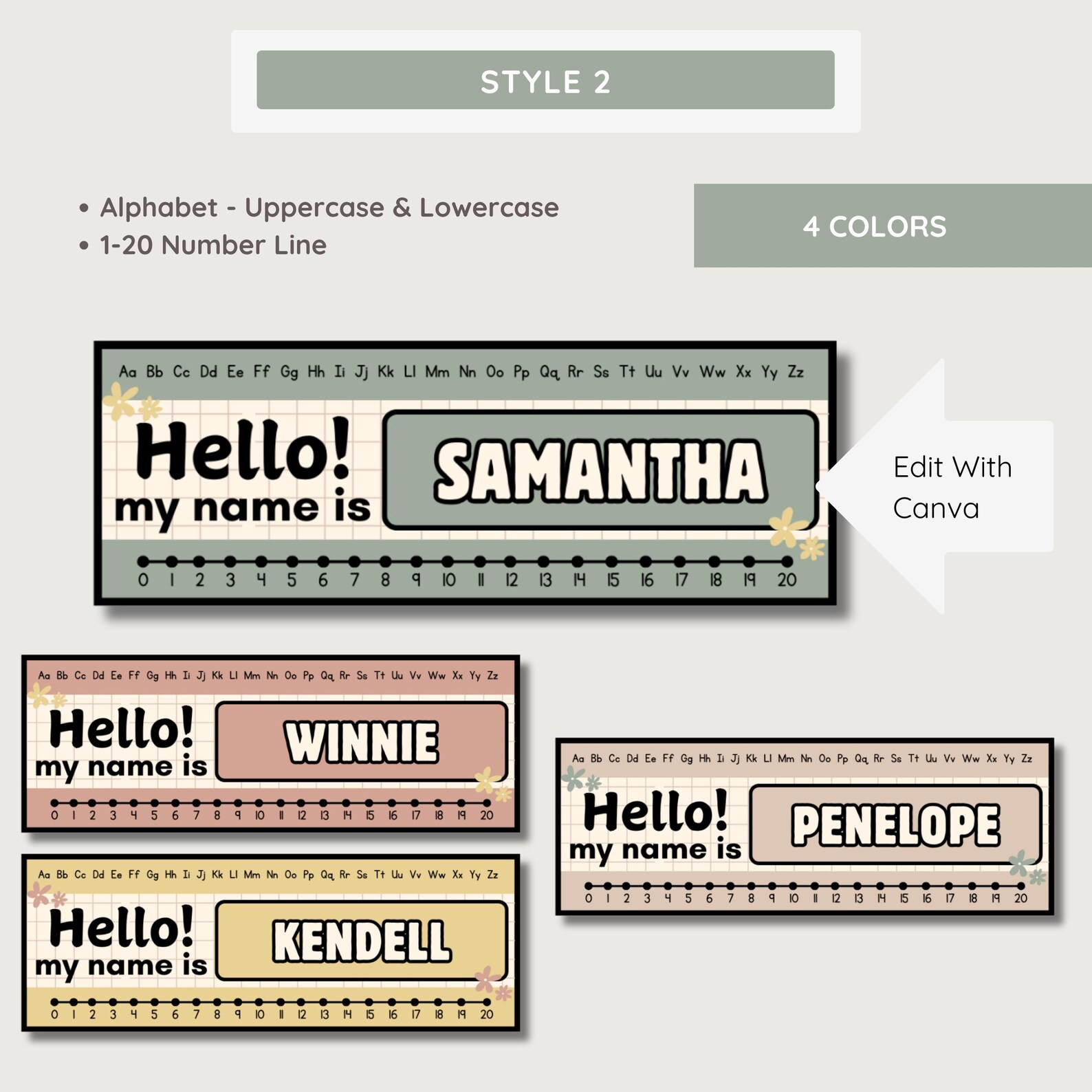 Boho Student Name Desk Tags, Printable Student Name Plates, Editable ...