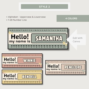 Boho Daisy Student Name Tags: Editable Classroom Decor (canva Template ...