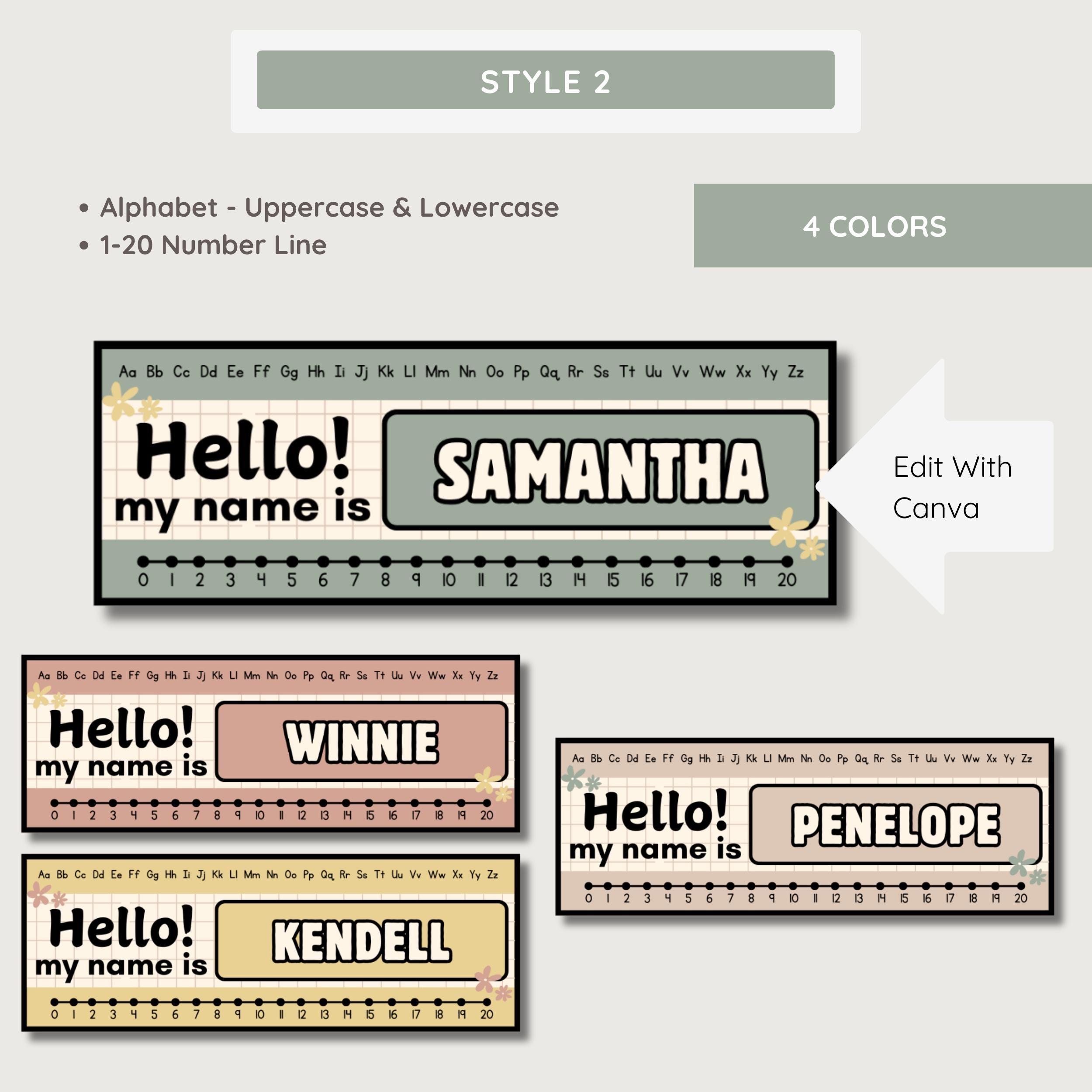 Boho Student Name Desk Tags, Printable Student Name Plates, Editable ...