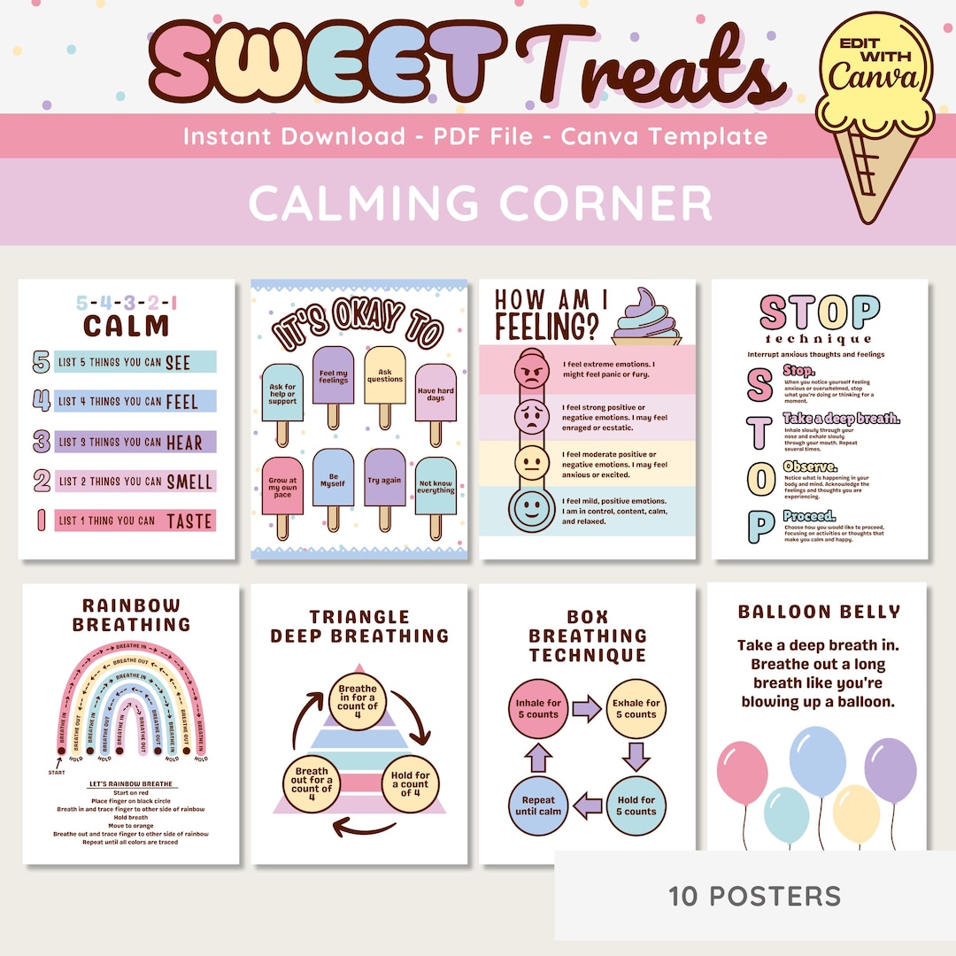 10 Calming Corner Posters, Printable & Editable Calming Strategy ...