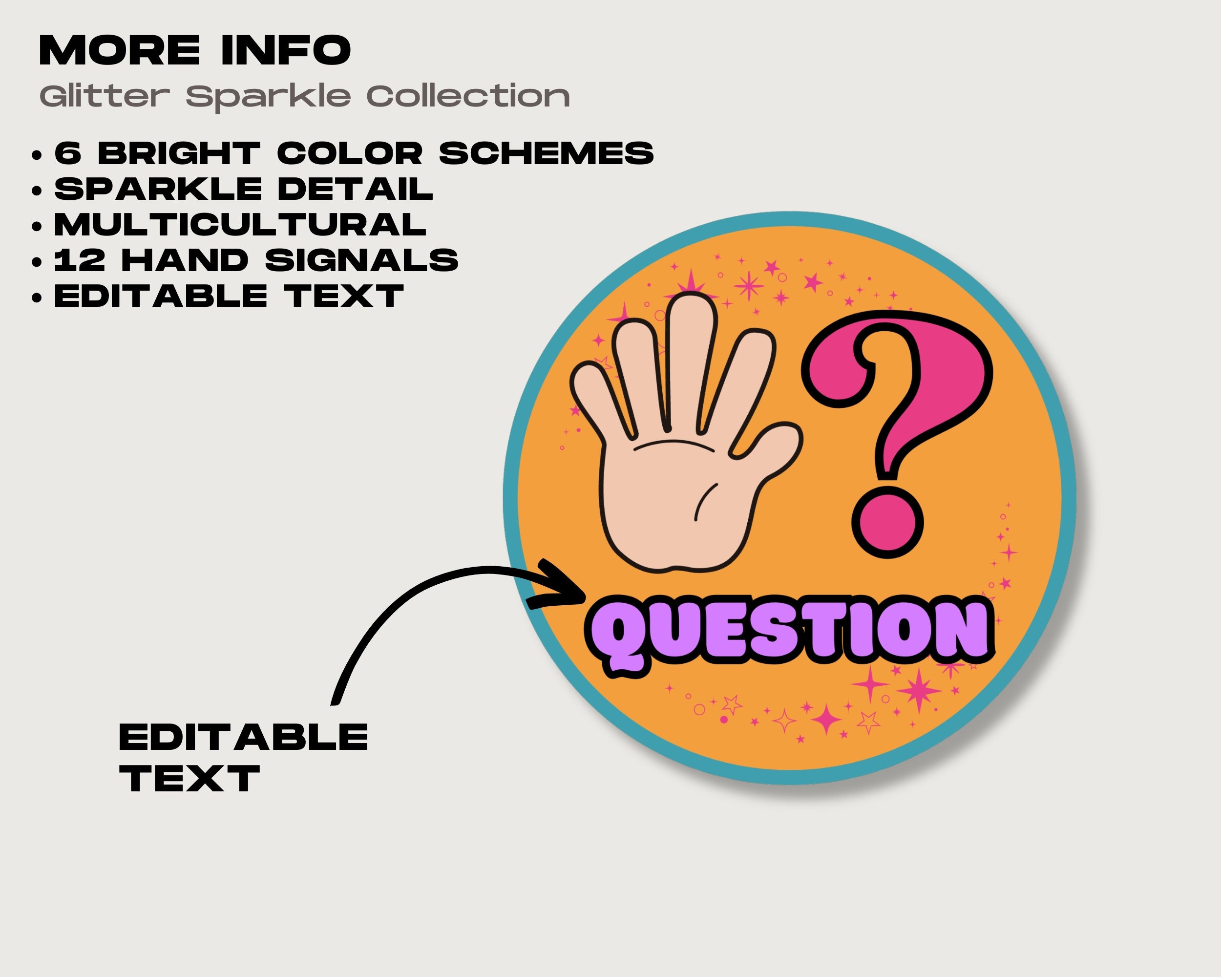 Hand Signal Classroom Signs, Printable & Editable Hand Signal Posters ...