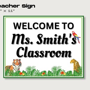 Jungle Welcome Bundle, Welcome Banner & Labels, Editable Teacher ...