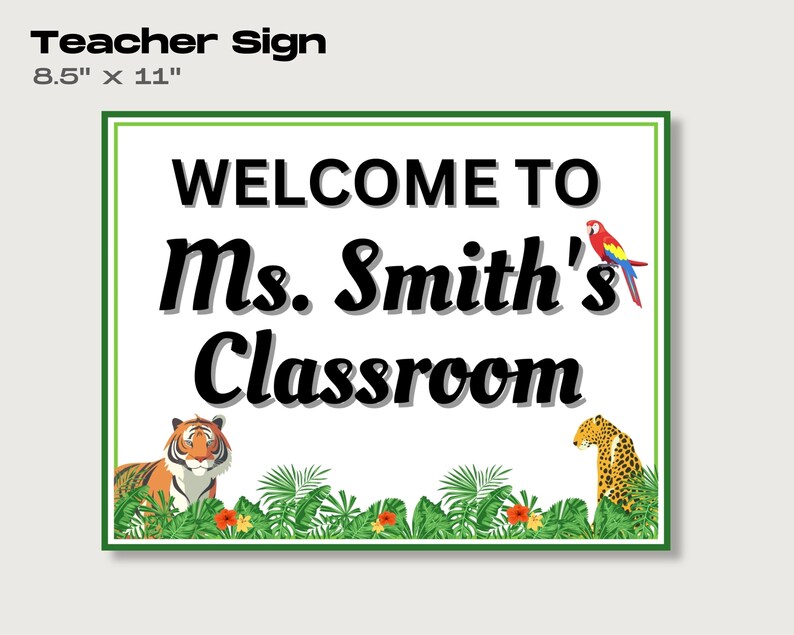 Jungle Welcome Bundle, Welcome Banner & Labels, Editable Teacher ...