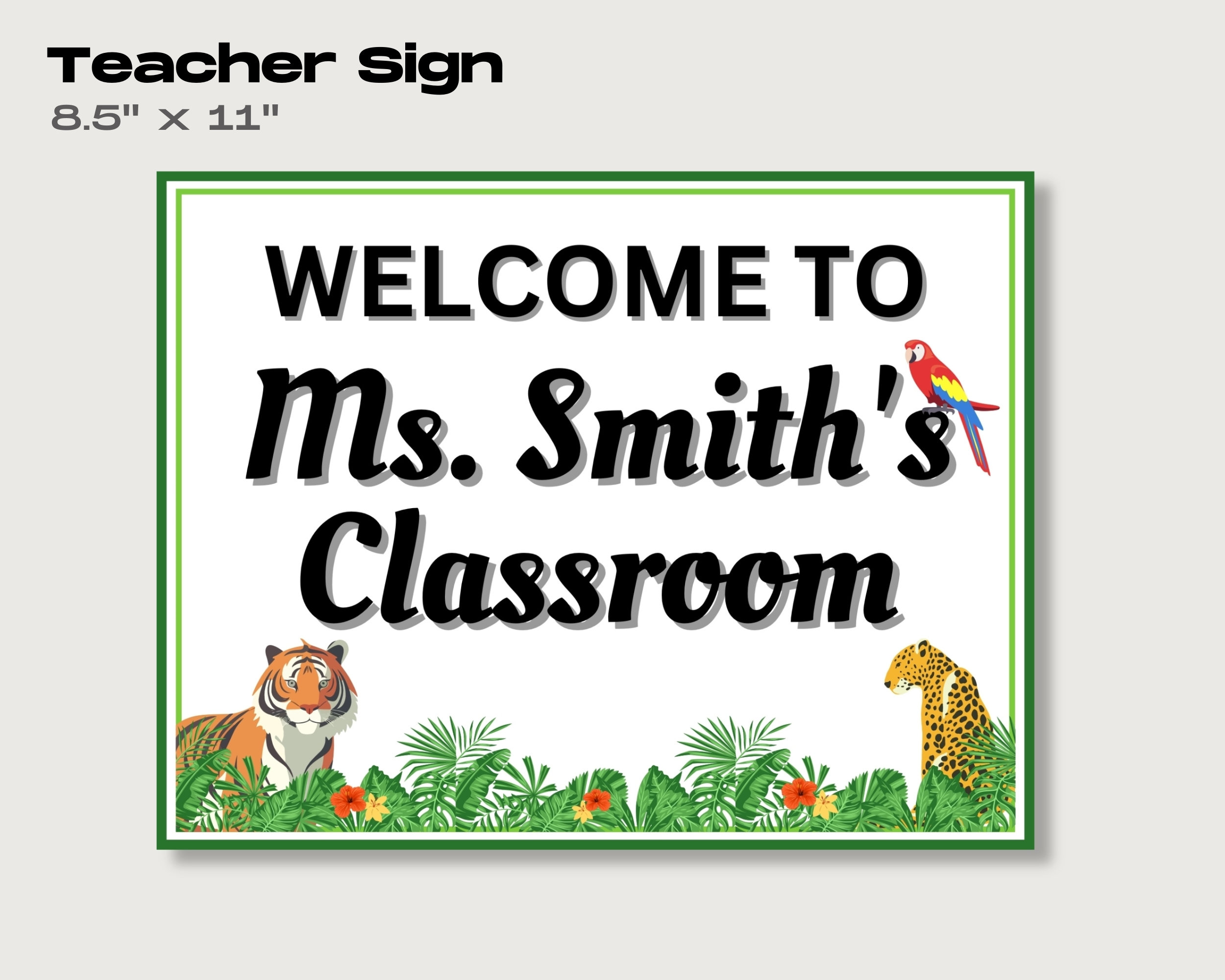 Jungle Welcome Bundle, Welcome Banner & Labels, Editable Teacher ...