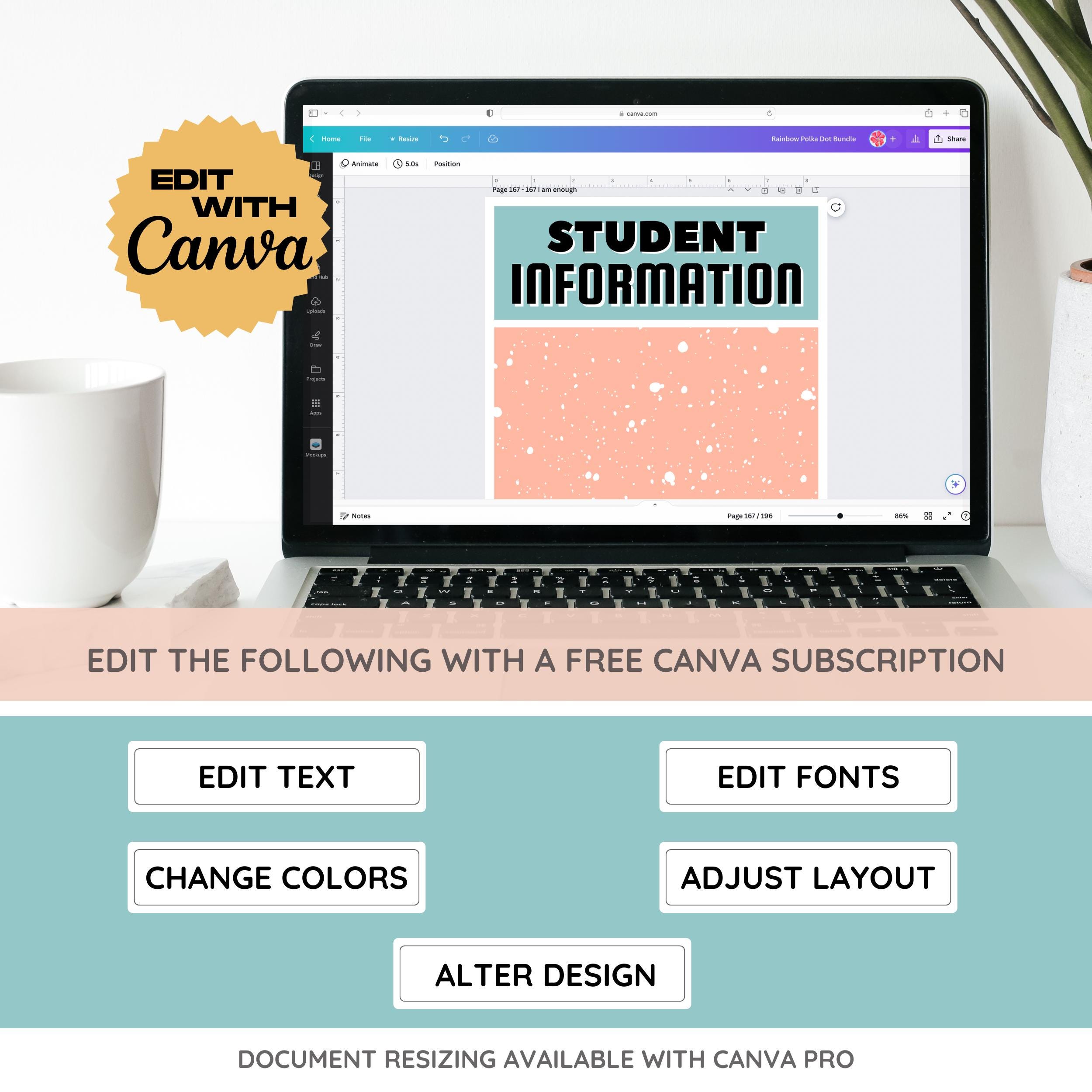 Calm Modern Binder Covers and Spines, Printable & Editable Teacher ...