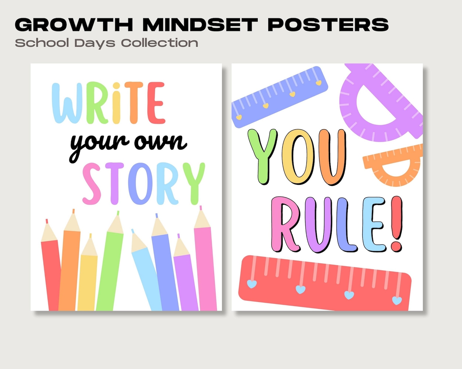 Growth Mindset Classroom Posters, Printable Editable Classroom Prints ...