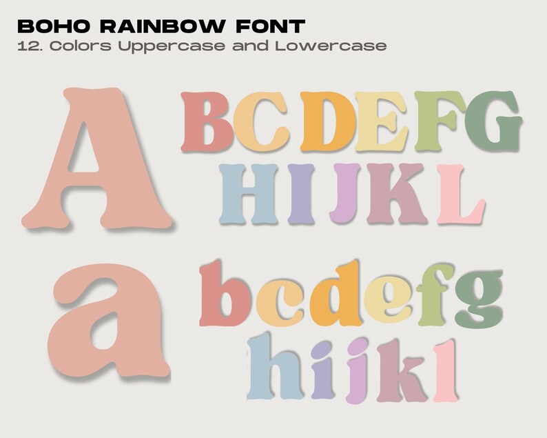 Boho Rainbow Bulletin Board Letters: A-Z Classroom Decor (digital ...
