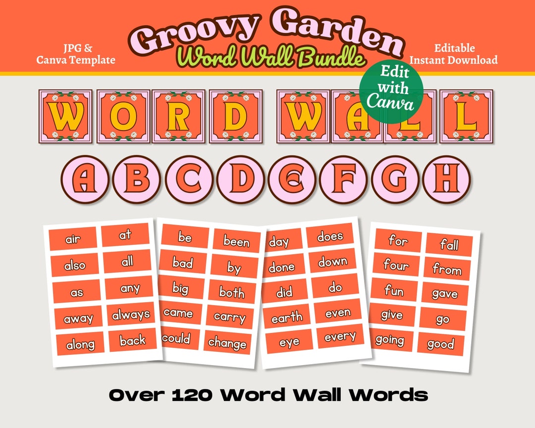 Word Wall Display, Printable & Editable Word Wall Bulletin Board, Sight ...