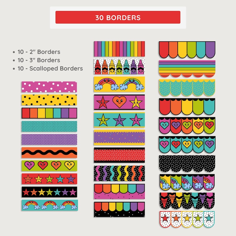 Rainbow Bulletin Borders, Printable & Editable Classroom Display ...