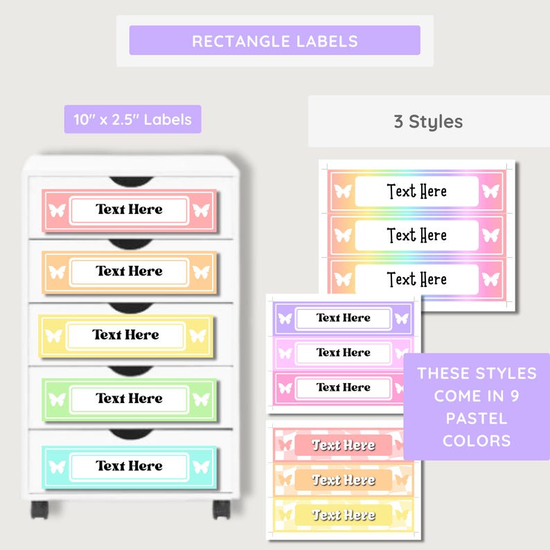 Butterfly Pastel Classroom Labels: Editable Storage Decor (PDF, Canva ...