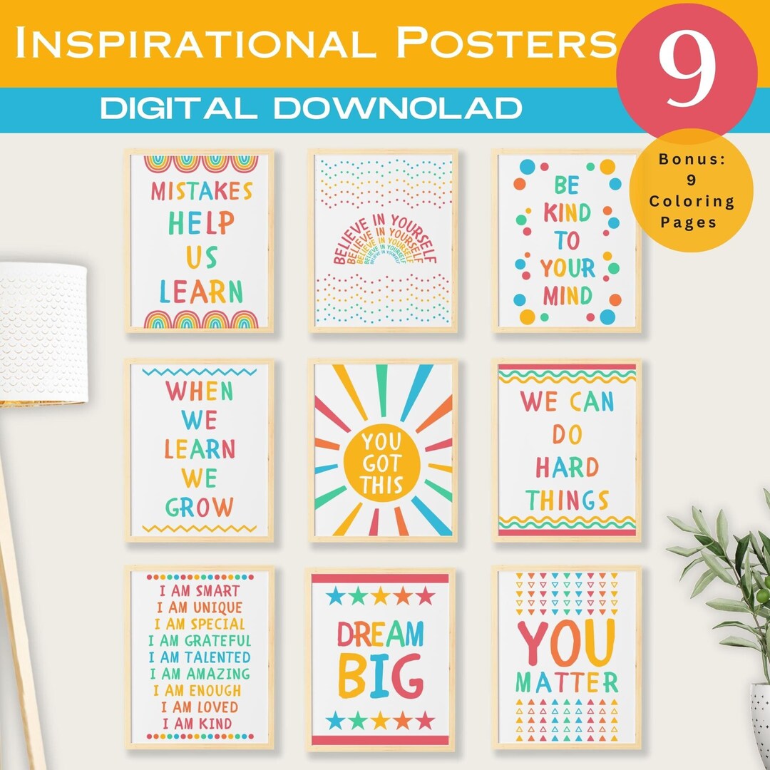 9 Inspirational Posters, School Counselor Poster, Classroom ...