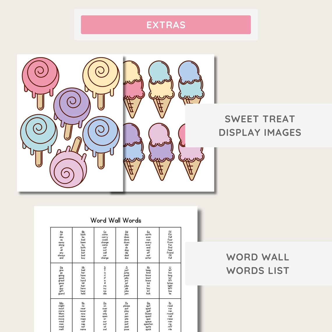 Pastel Classroom Word Wall Display: Editable Sight Words (digital ...