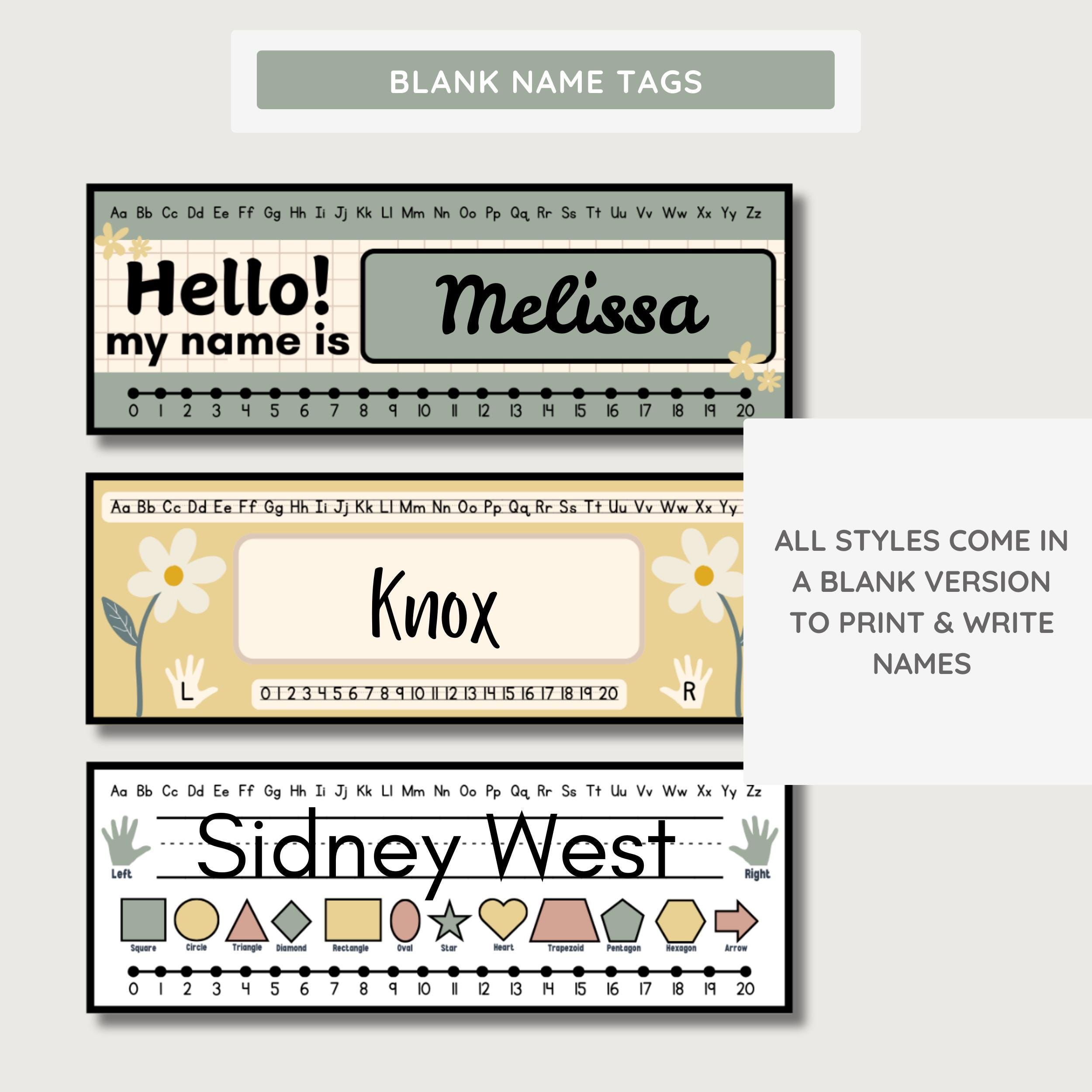 Boho Student Name Desk Tags, Printable Student Name Plates, Editable ...