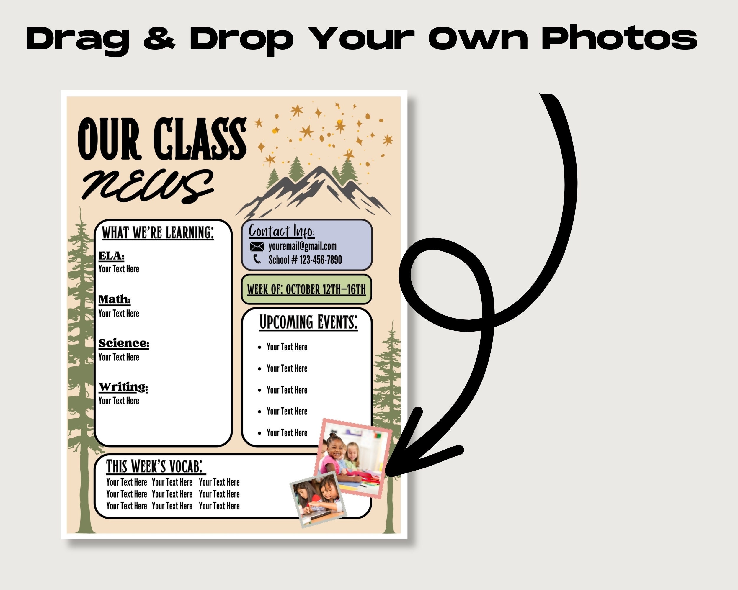 Printable & Editable Classroom Newsletter, Back to School Letter ...
