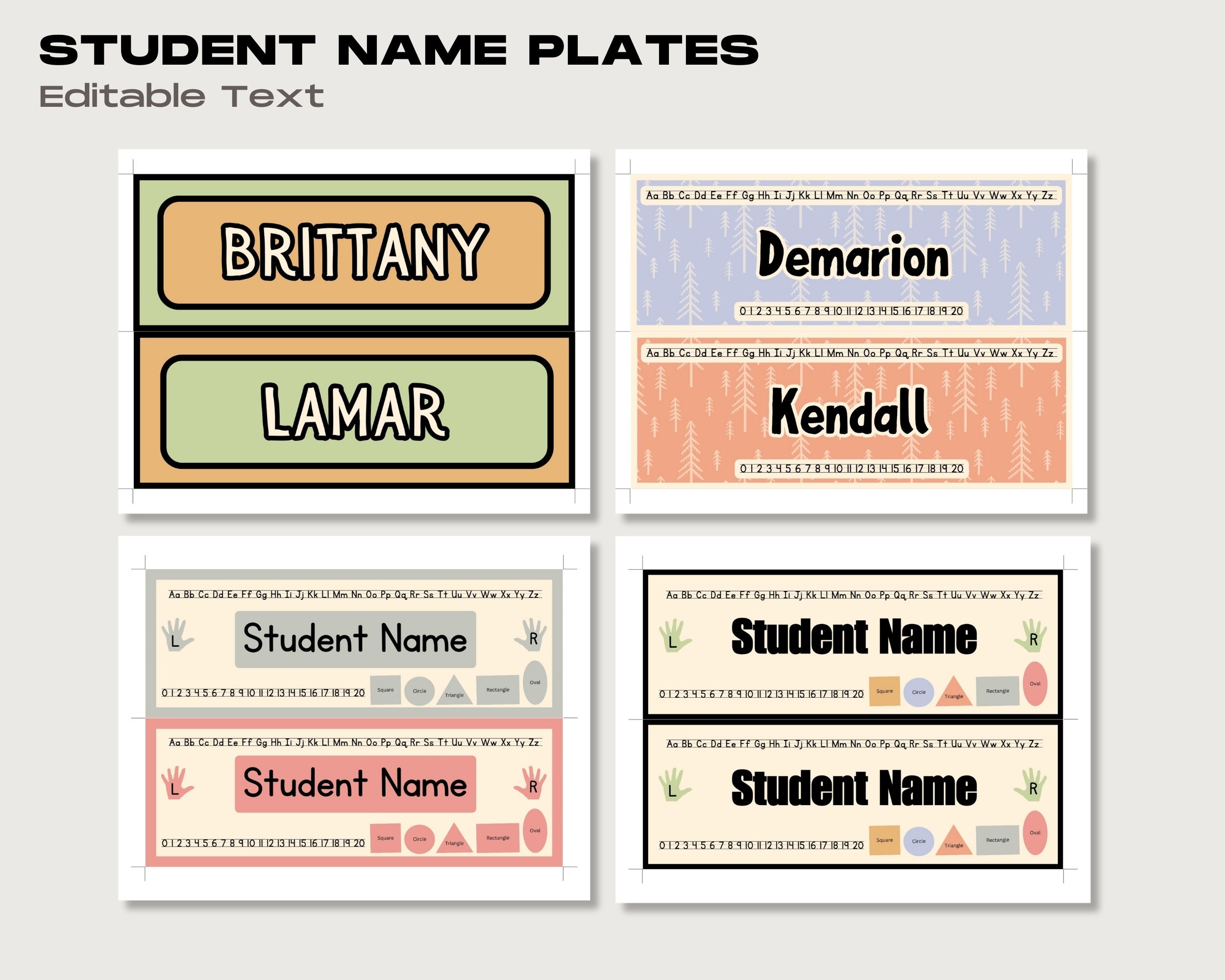Student Name Plates, Printable & Editable Student Desk Tags, Classroom ...