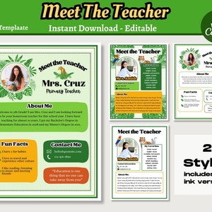 Jungle Meet the Teacher Printable, Editable Teacher Introduction ...
