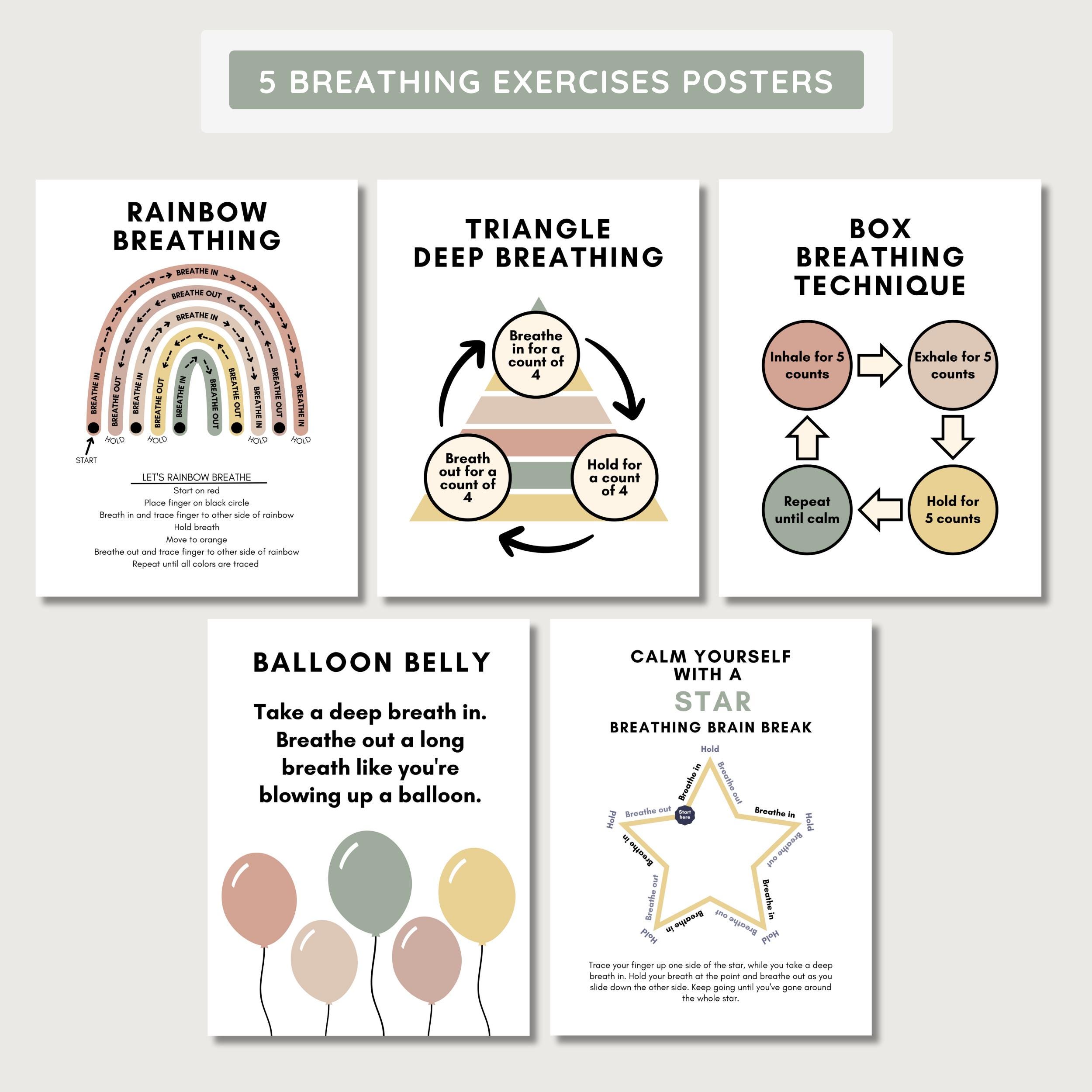 Calming Corner Posters: Kids Breathing Exercises, Daisy Decor (canva ...