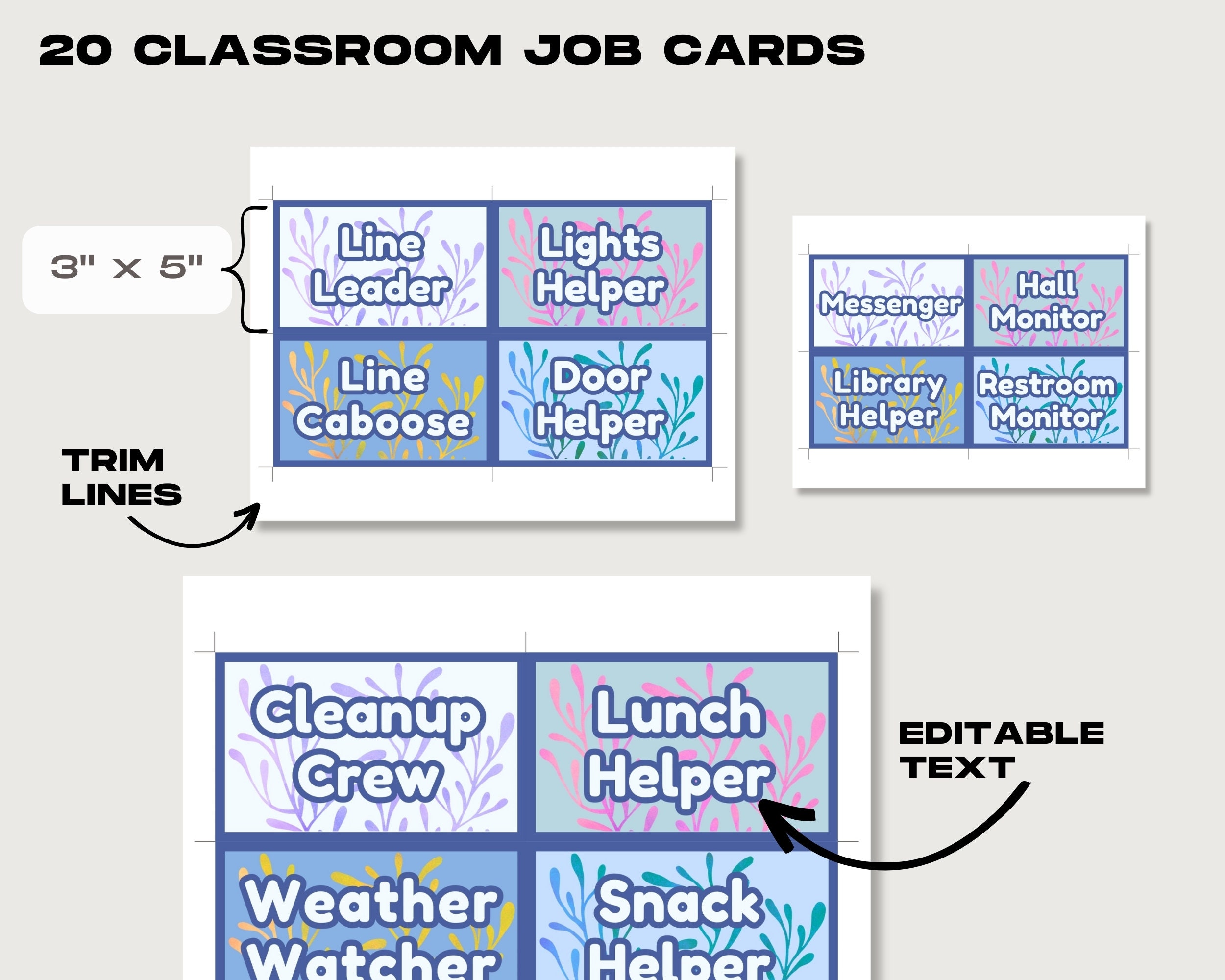 Ocean Theme Classroom Schedule and Jobs Display, Printable & Editable ...